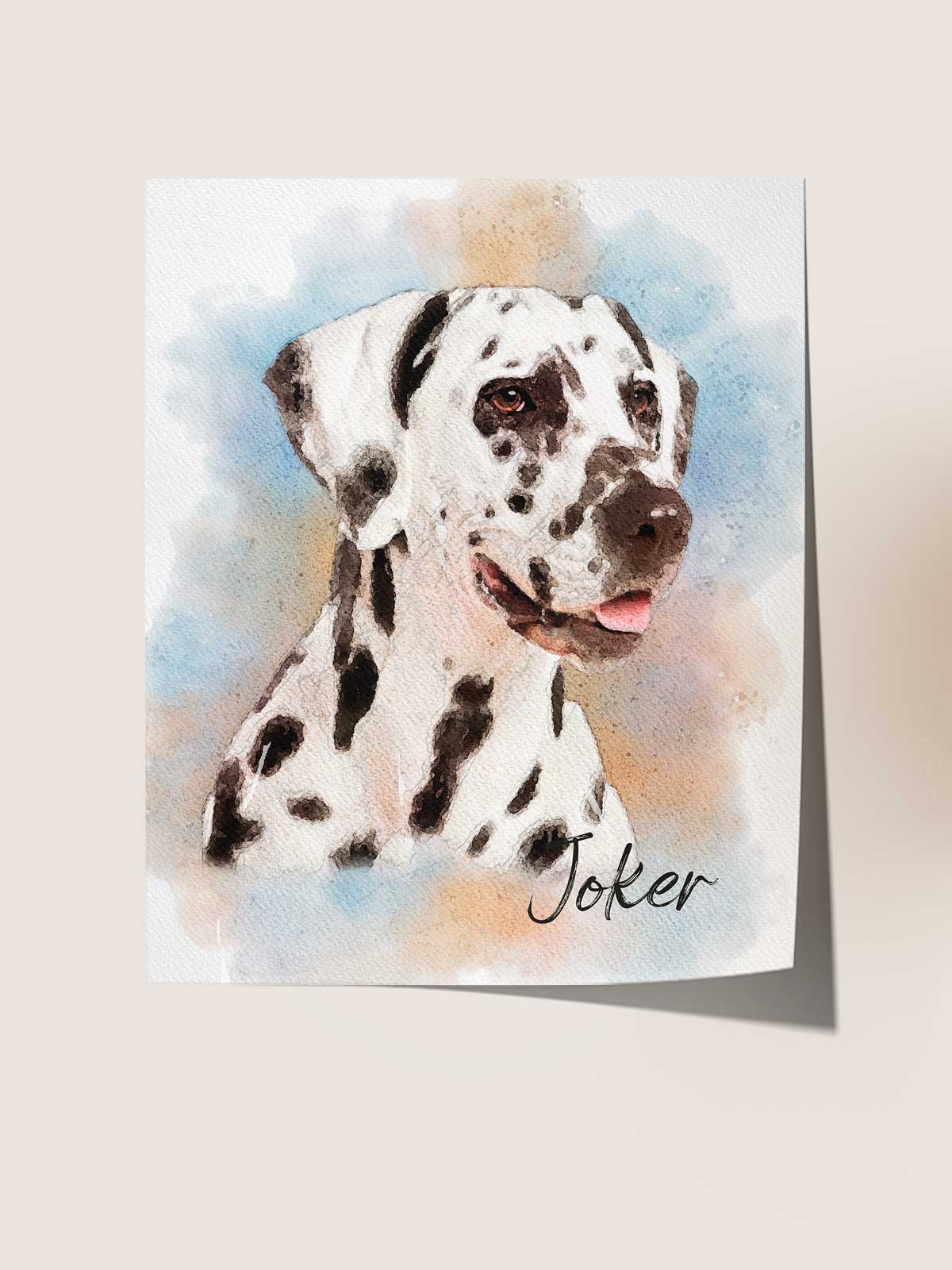 Personalized Pet Portrait – Watercolor Style